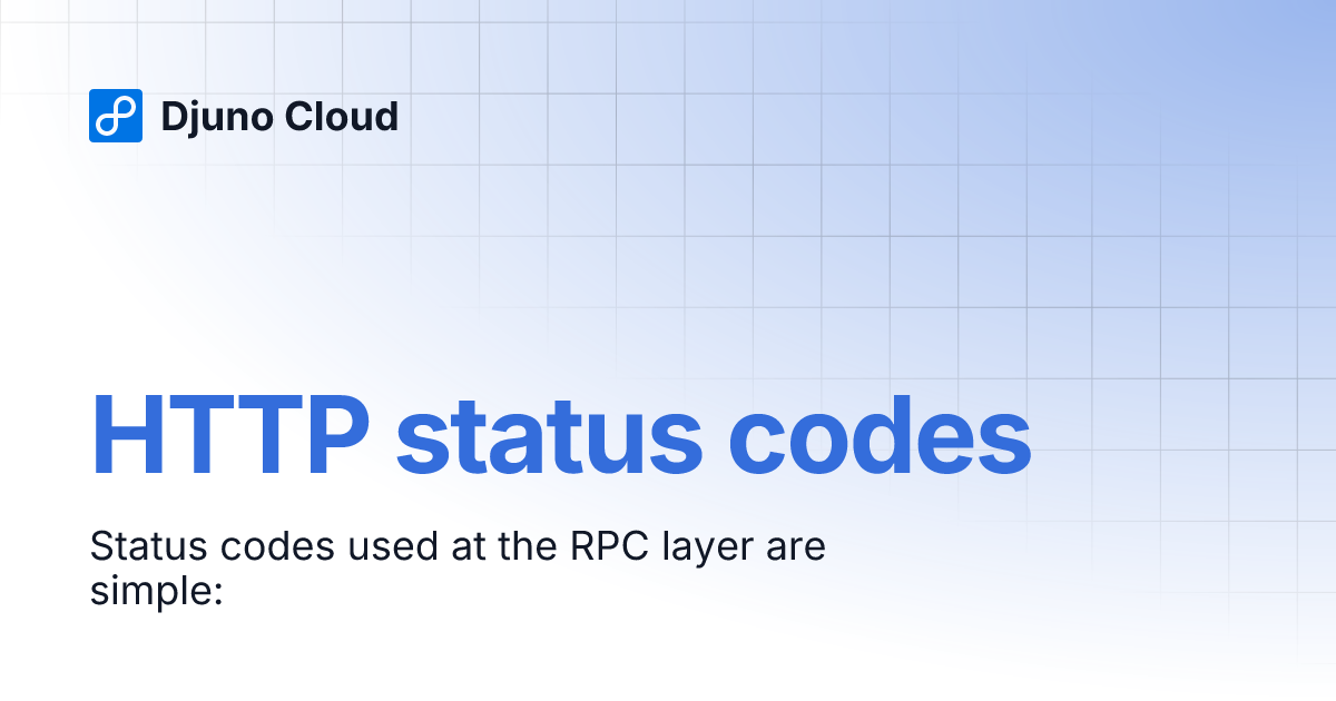 HTTP status codes | Djuno Cloud